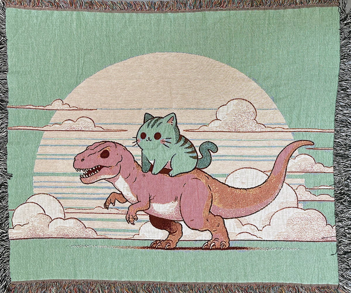 Strike Gently - Dino Cat Blanket