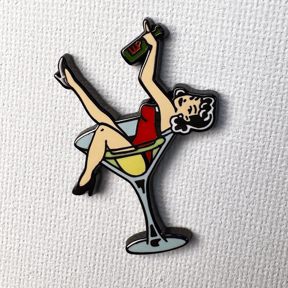 Strike Gently - Martini Girl Pin